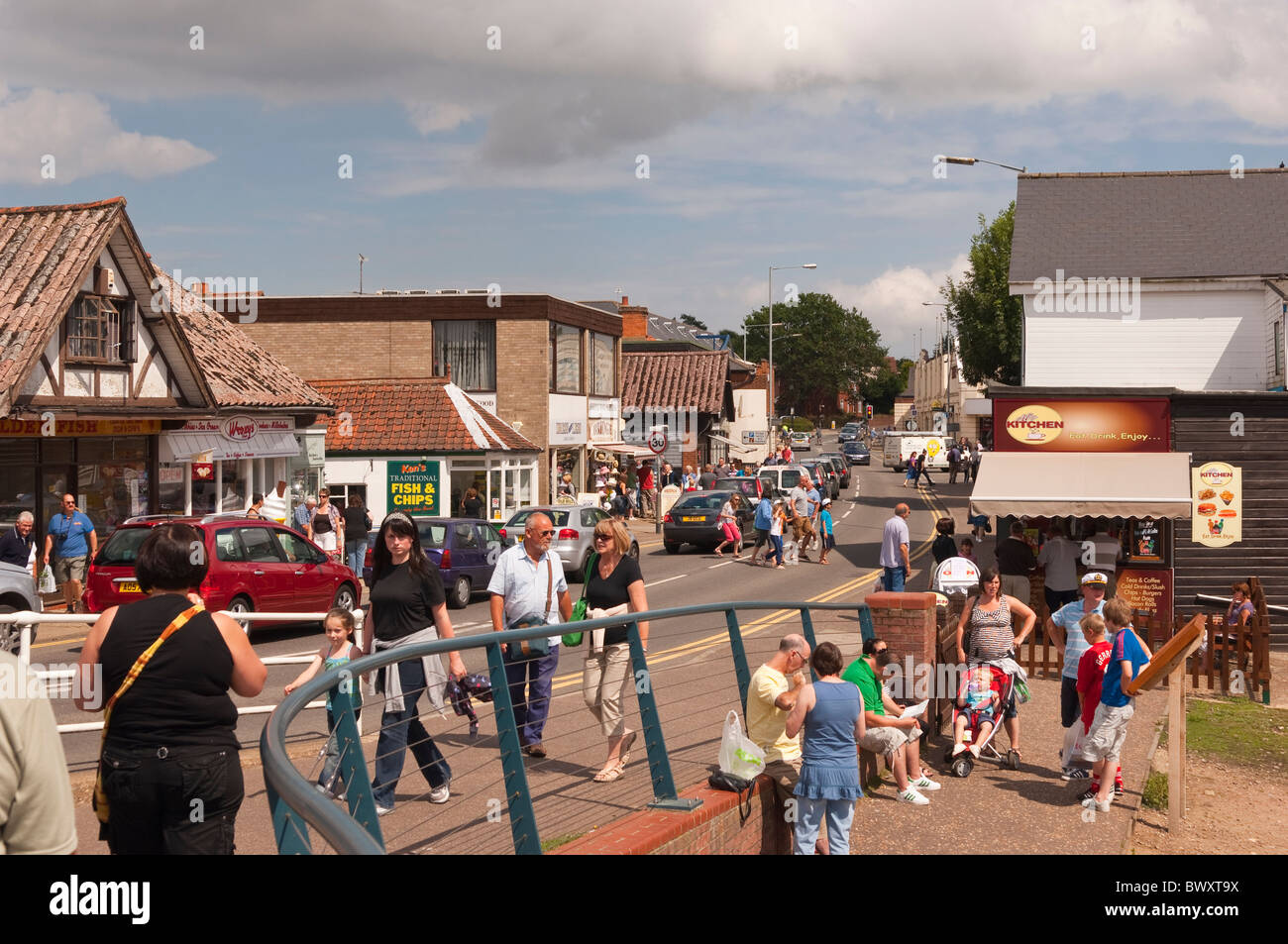 People in the high street in Wroxham , Norfolk , England , Great ...