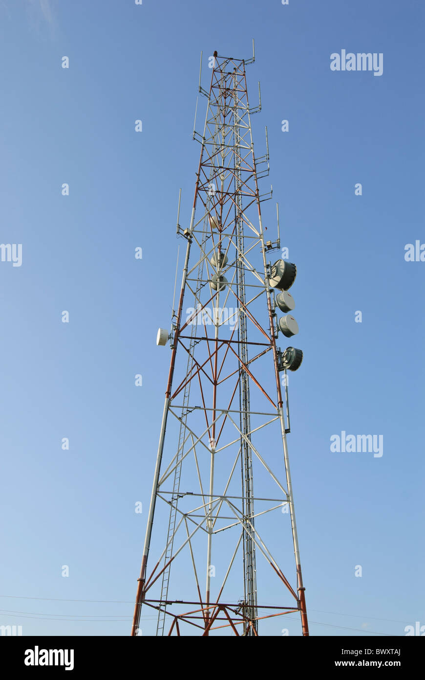 Large communication antenna tower Stock Photo - Alamy