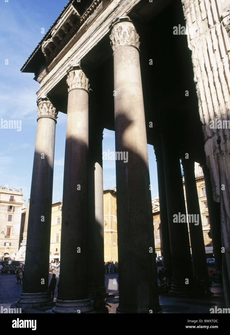 cutting part Italy Europe pantheon Rome columns outside Stock Photo - Alamy