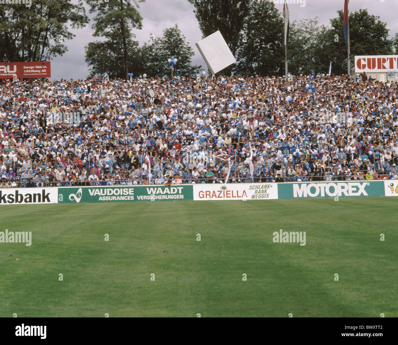 Bern white blue fans football soccer stadium football fans sport ...