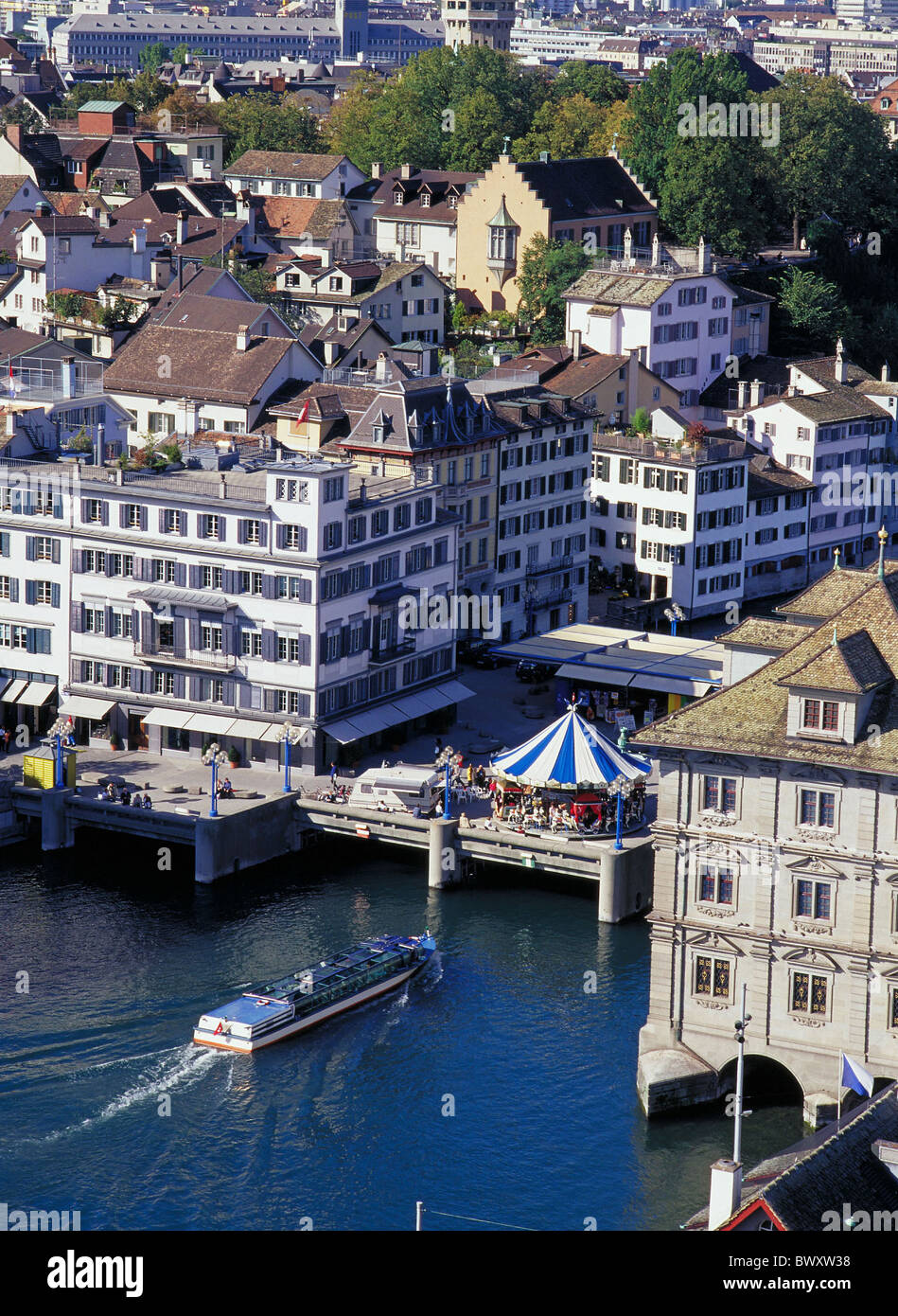Gemusebrucke carousel ship Switzerland Europe overview from ...