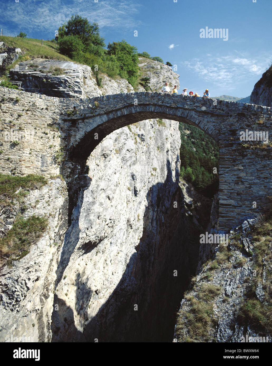 bridge primitive gulch stone bridge tourist walking hiking Stock Photo ...