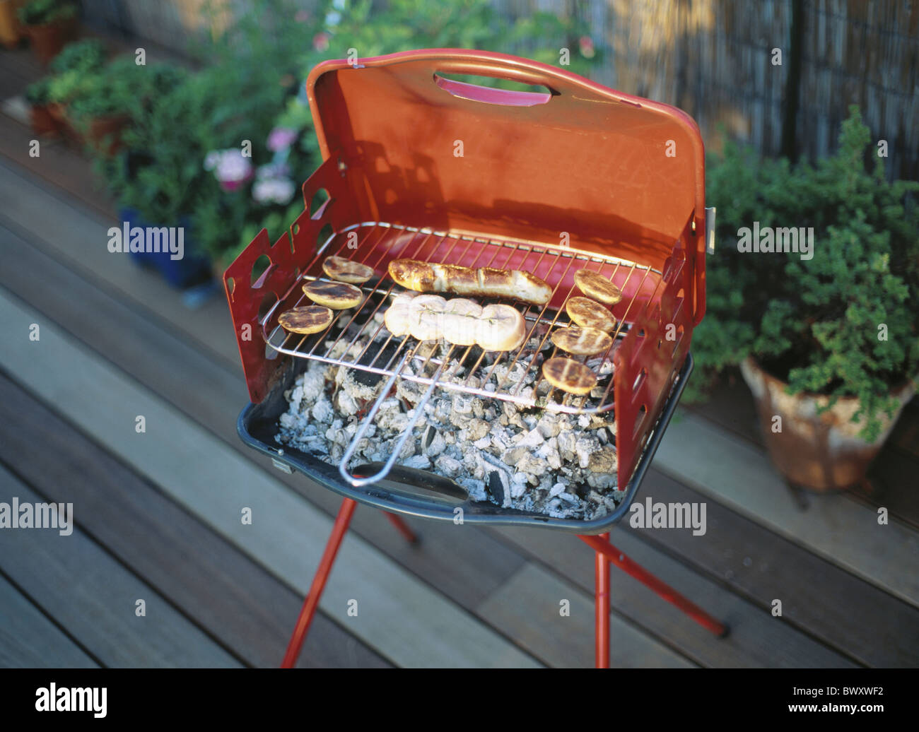 barbecue sausage fried sausage roof terrace meat grill barbecue food ...