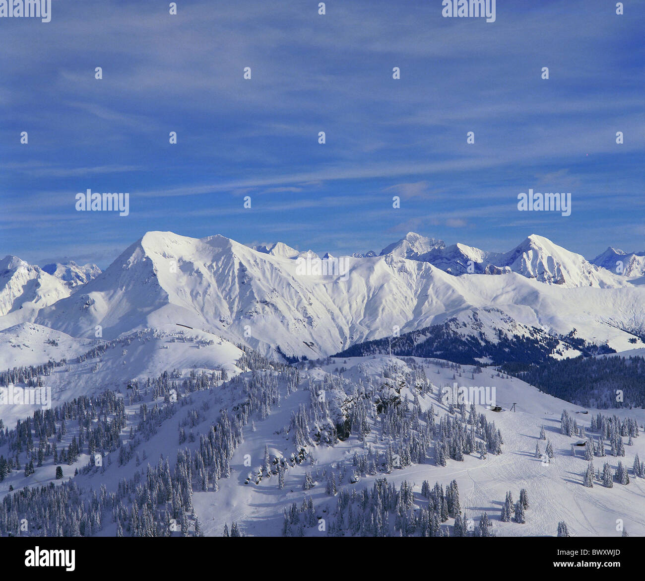 scenery mountains alpine Alps Gstaad snow winter Bernese Oberland ...
