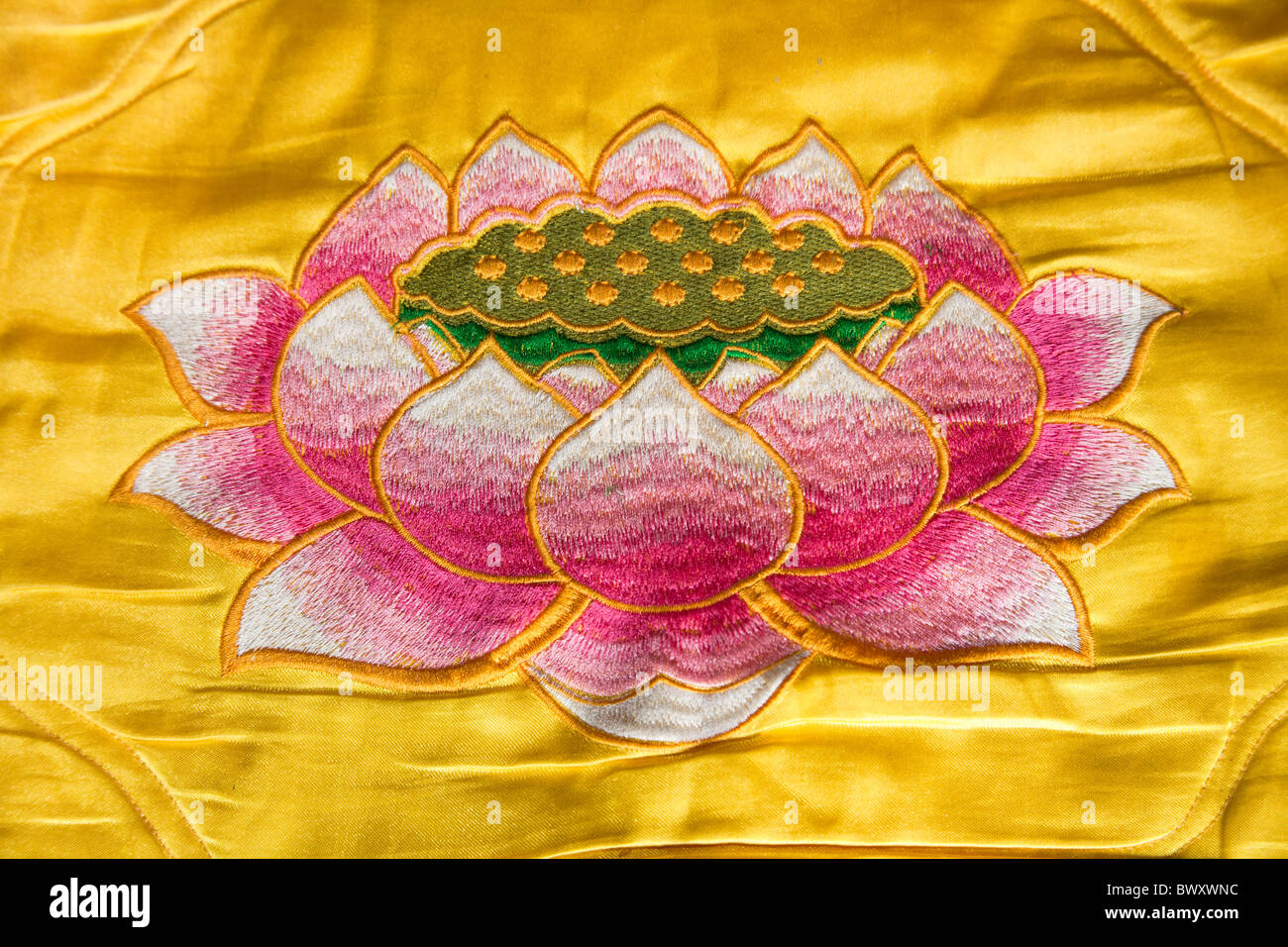 Embroidered silk prayer stool, Da Xiong Bao Dian, Great Hall ...