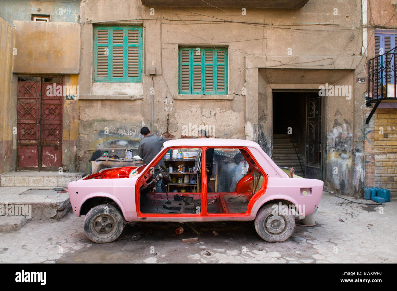 car body in the back streets of Cairo Egypt Stock Photo - Alamy