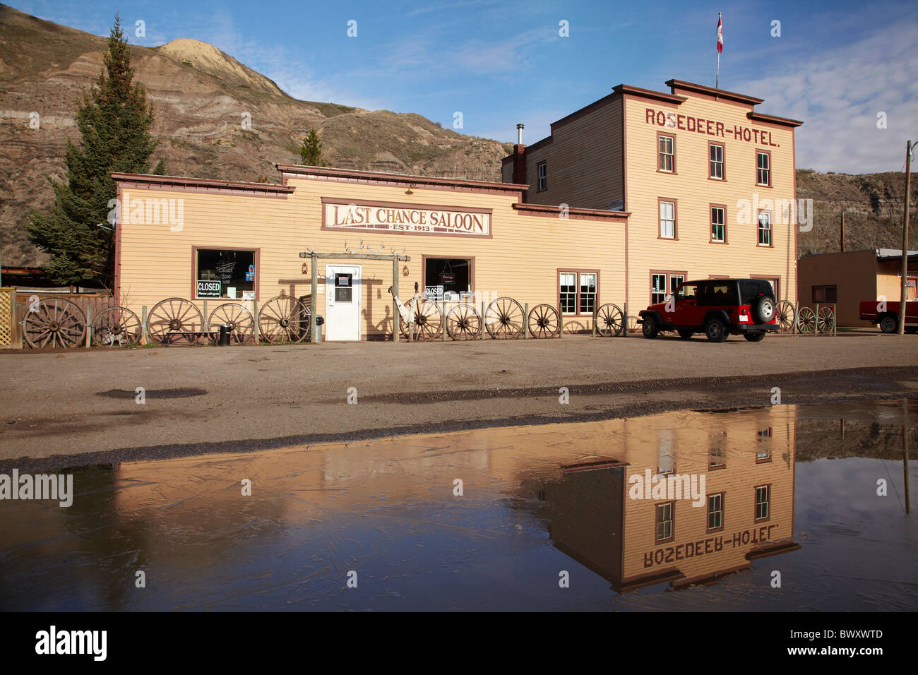 Rosedeer Hotel and the Last Chance Saloon, Wayne ghost town, near ...