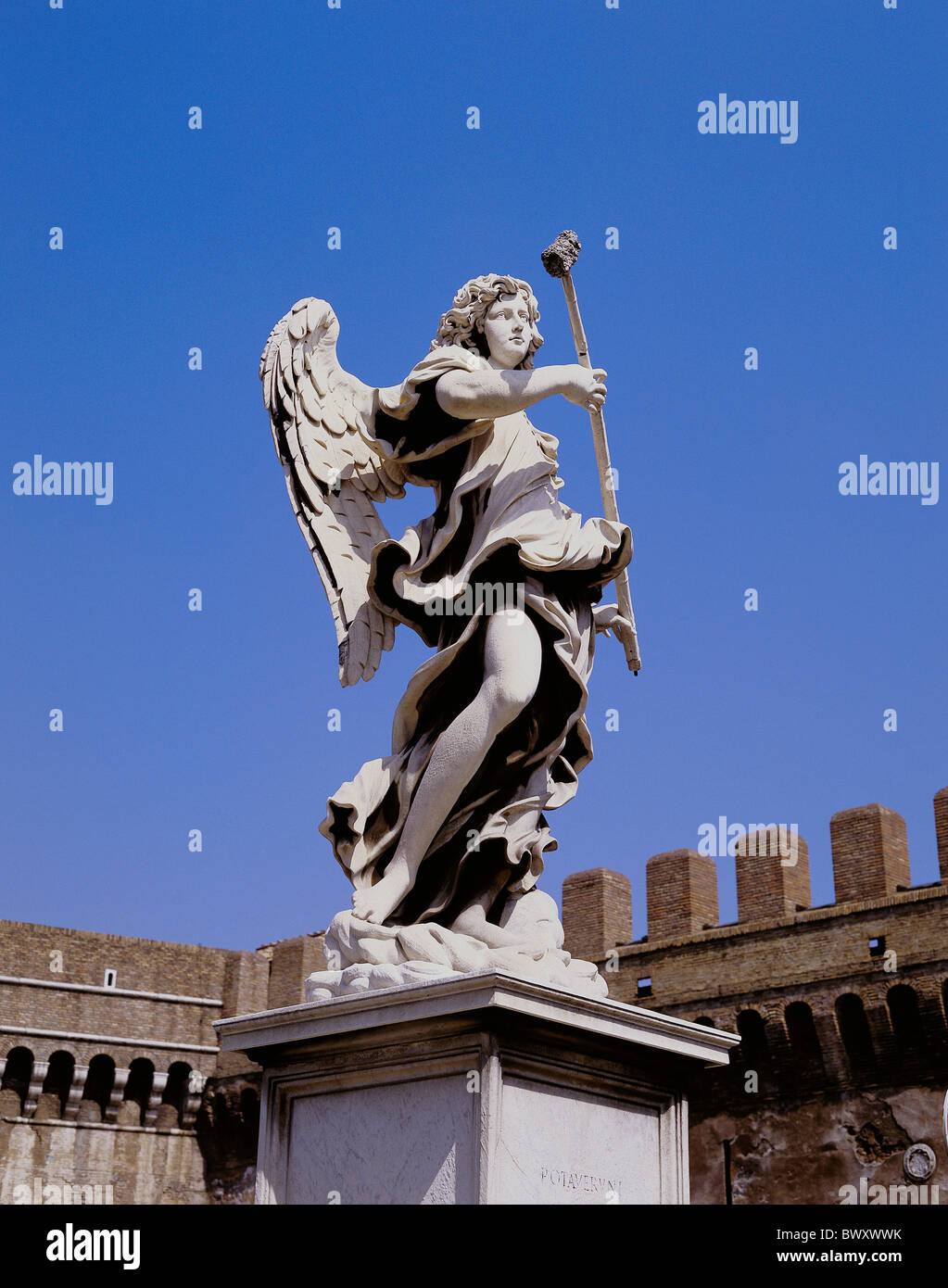Italy Europe Rome angel's bridge angel's statue Stock Photo - Alamy