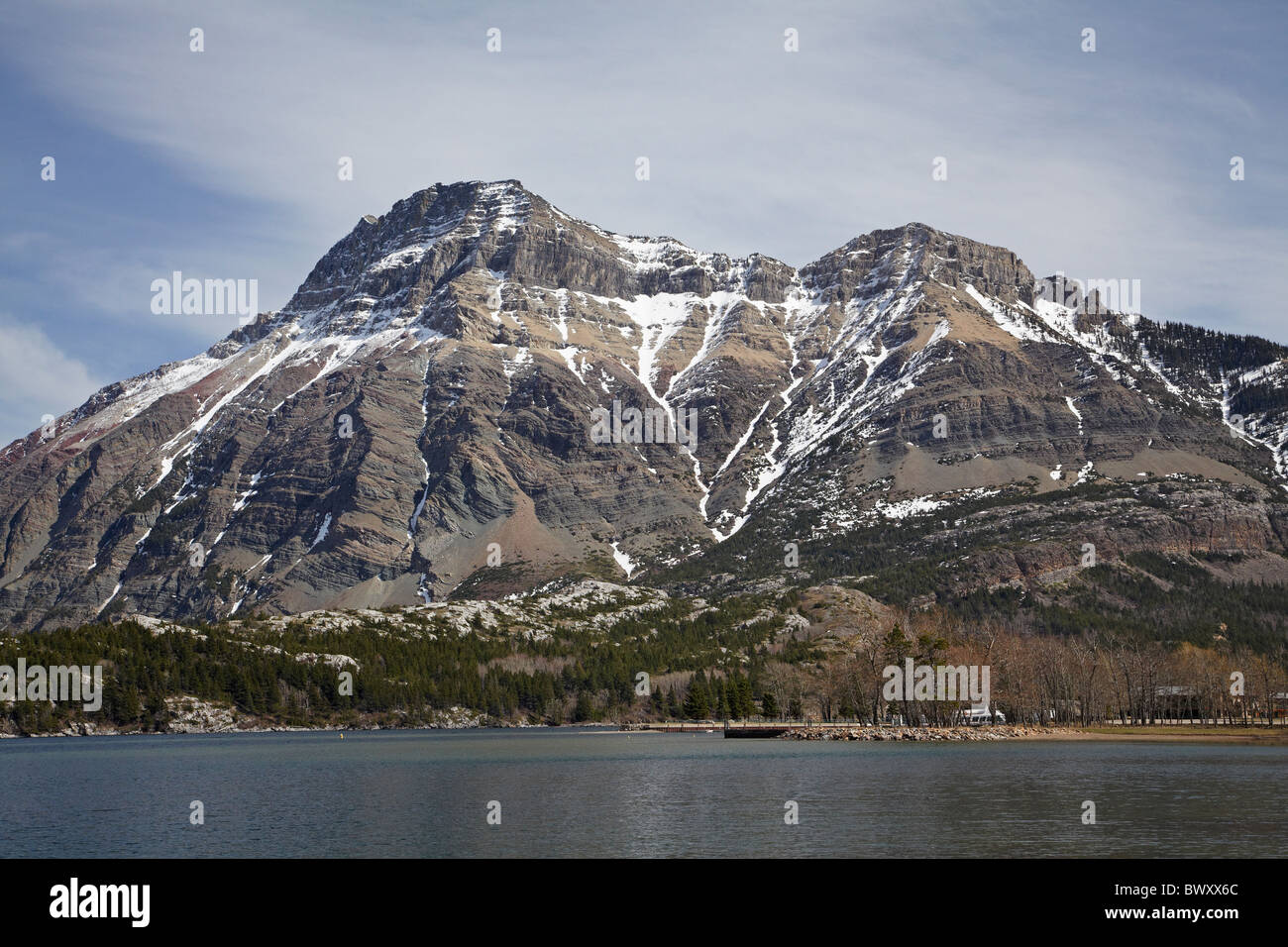 Waterton Lake and Vimy Peak, Waterton Lakes National Park, Alberta ...