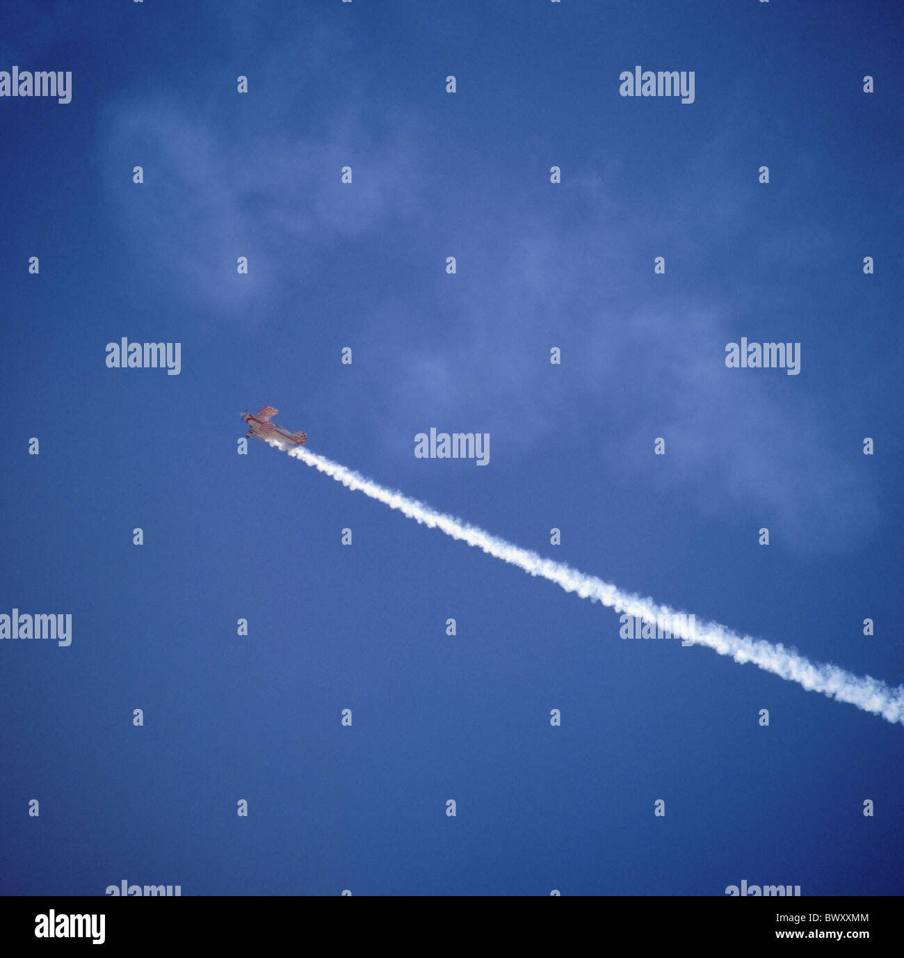 airplane fly fly condensation trails aerobatics acrobatics Stock Photo ...