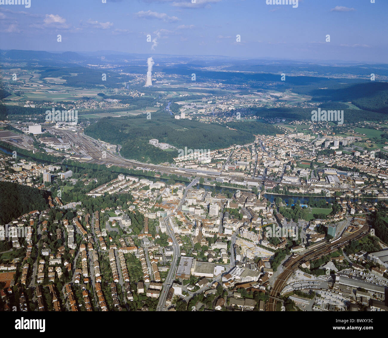 Switzerland Europe Olten canton Solothurn aerial view aerial photo ...