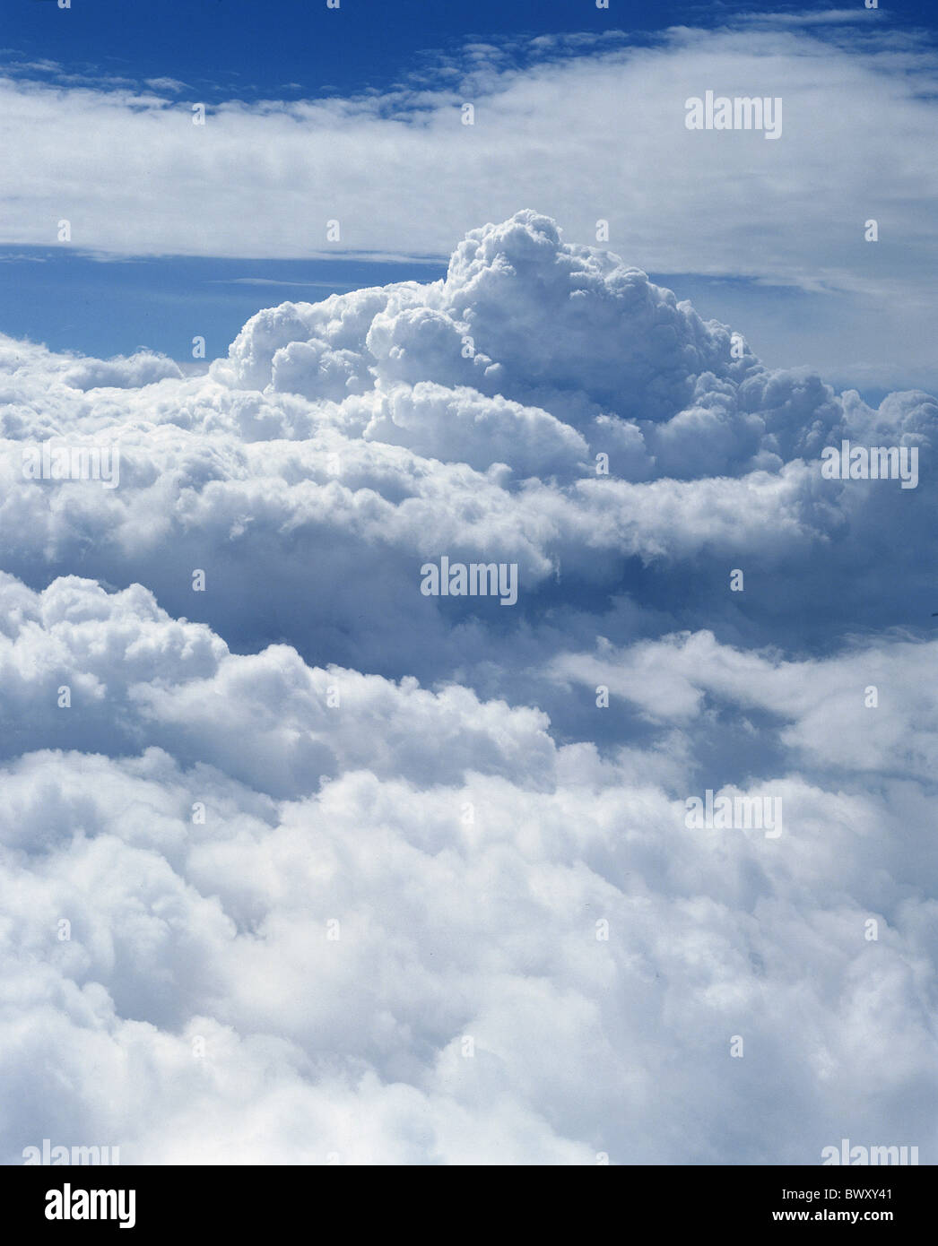 aerial photo heap cloud clouds weather aerial view overview white blue ...