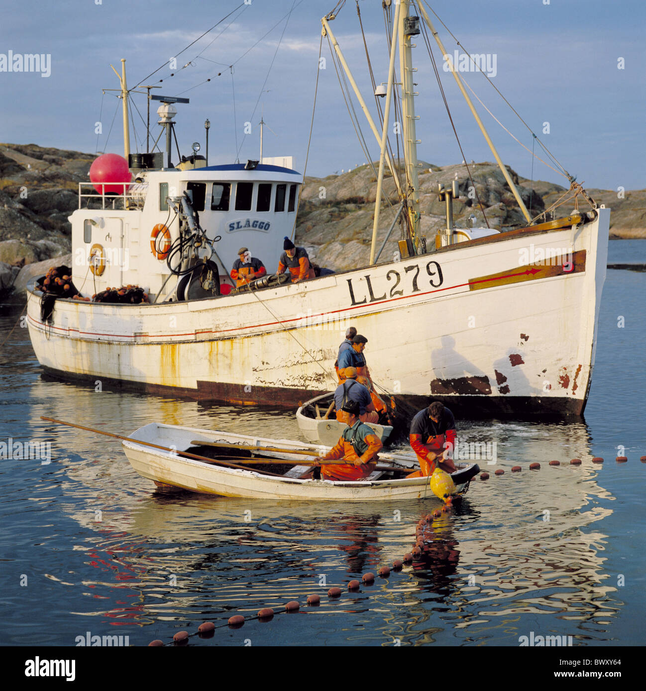 fishing fishery fisherman high sea herring fisherman boat Sweden Europe ...