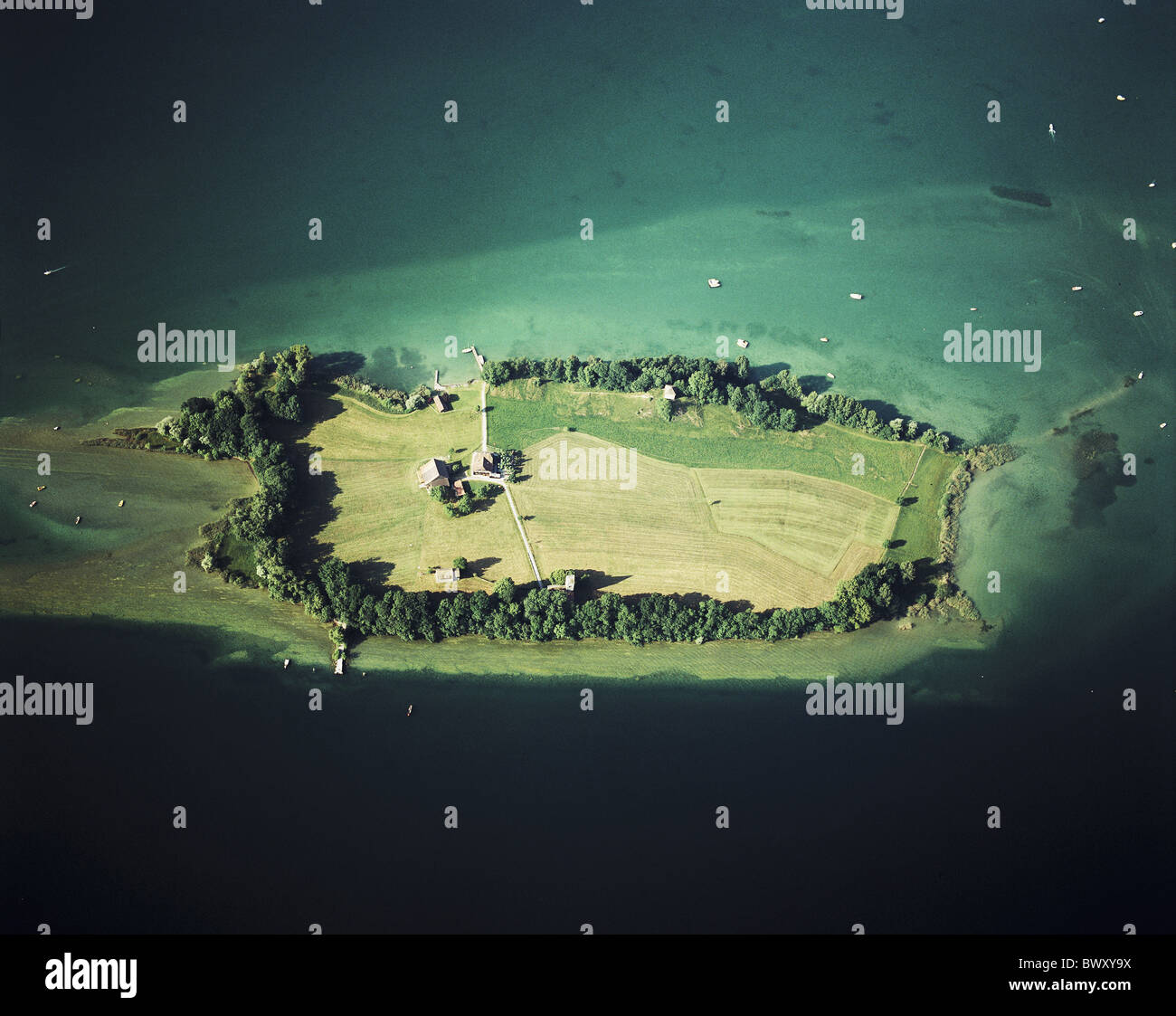 Aerial view of Ufenau island Stock Photo - Alamy