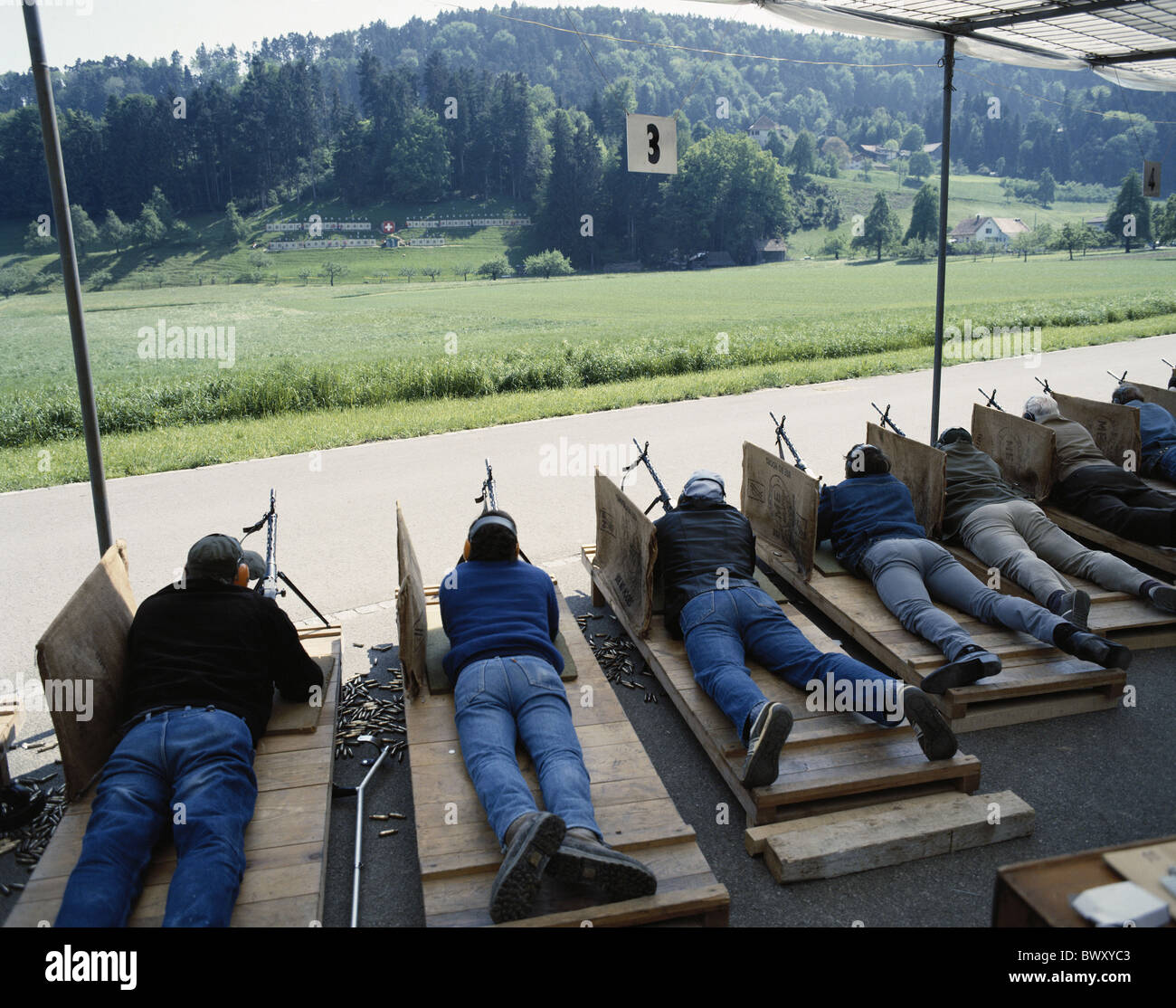 shooting sports shooting Bern corner Switzerland field shooting scenery ...