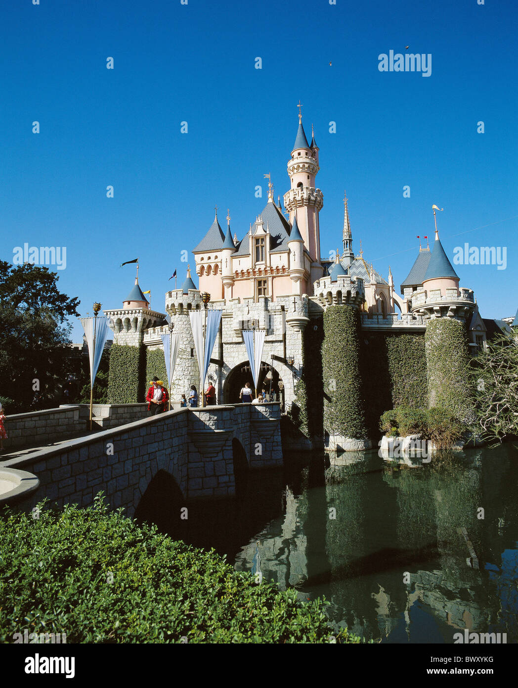 USA America North America Los Angeles Disneyland fairy tale castle ...