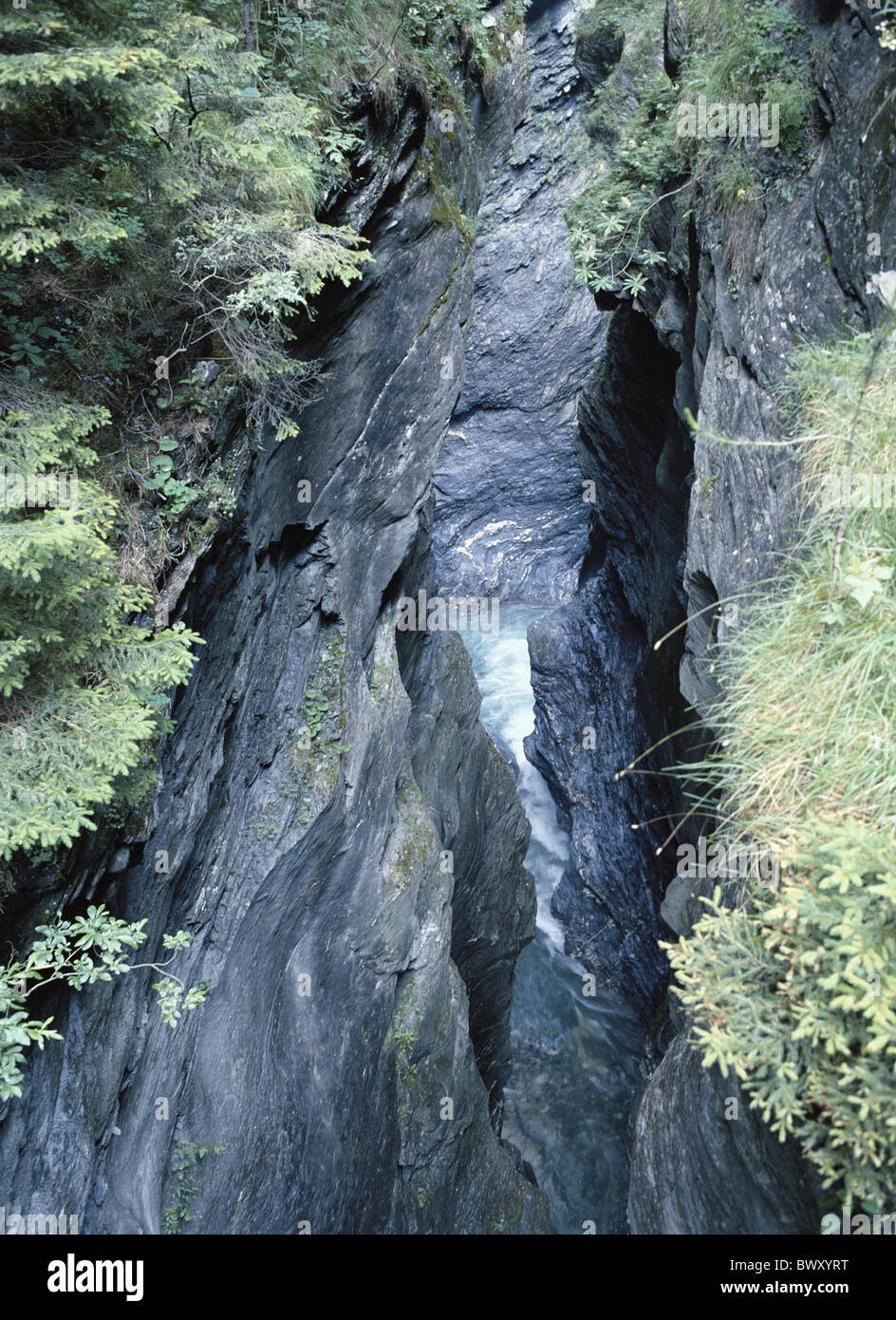 near Thusis Hinterrheintal scenery gulch via Mala Switzerland Europe ...