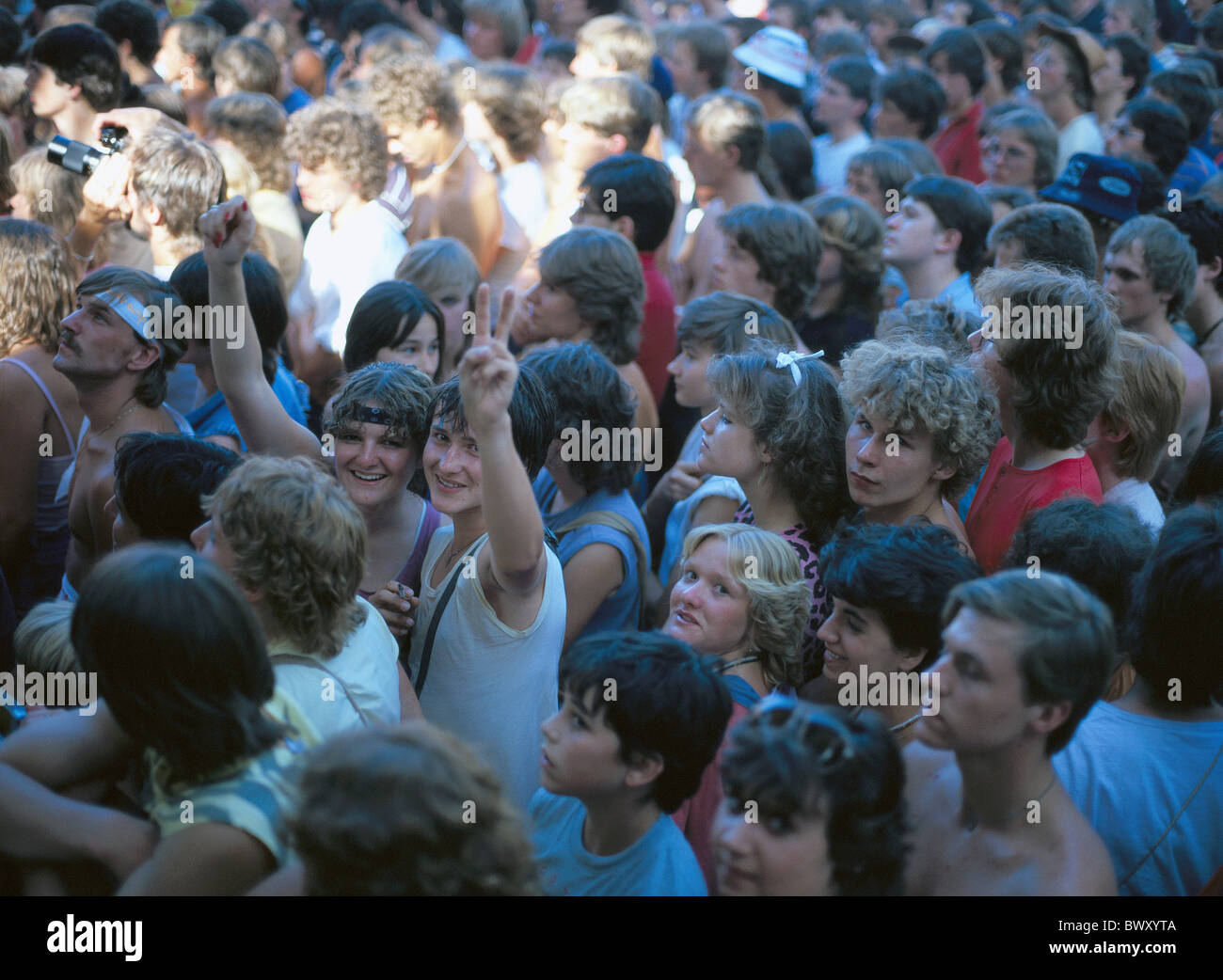 spectator mass crowd Open Air Konzert person crowd of people music ...