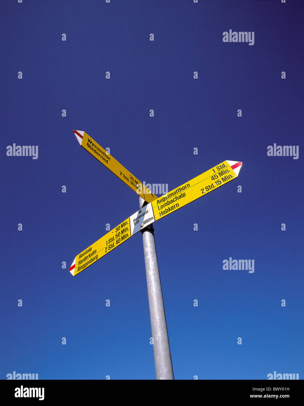 walking hiking signpost destinations footpaths signs Stock Photo - Alamy