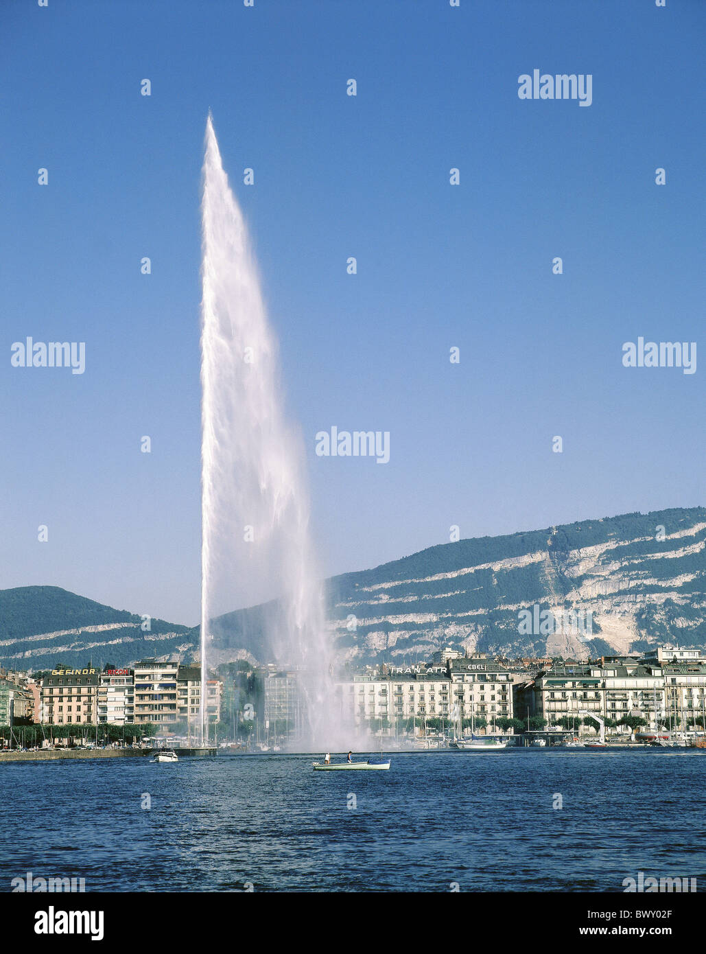 Switzerland Europe Geneva Geneve Geneva jet d'Eau fountains jet ...