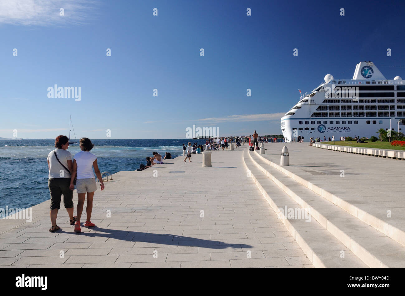 Nova Riva promenade, near famous Sea Organs in Zadar, Croatia Stock ...