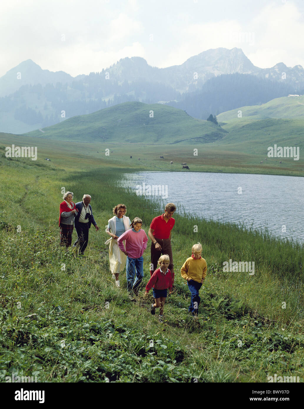 alpine Alps mountains mountain landscape mountain lake parents family ...