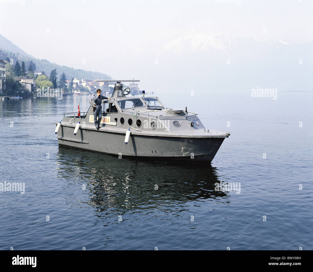 border border guard Lago Maggiore lake sea duty customs motorboat ...