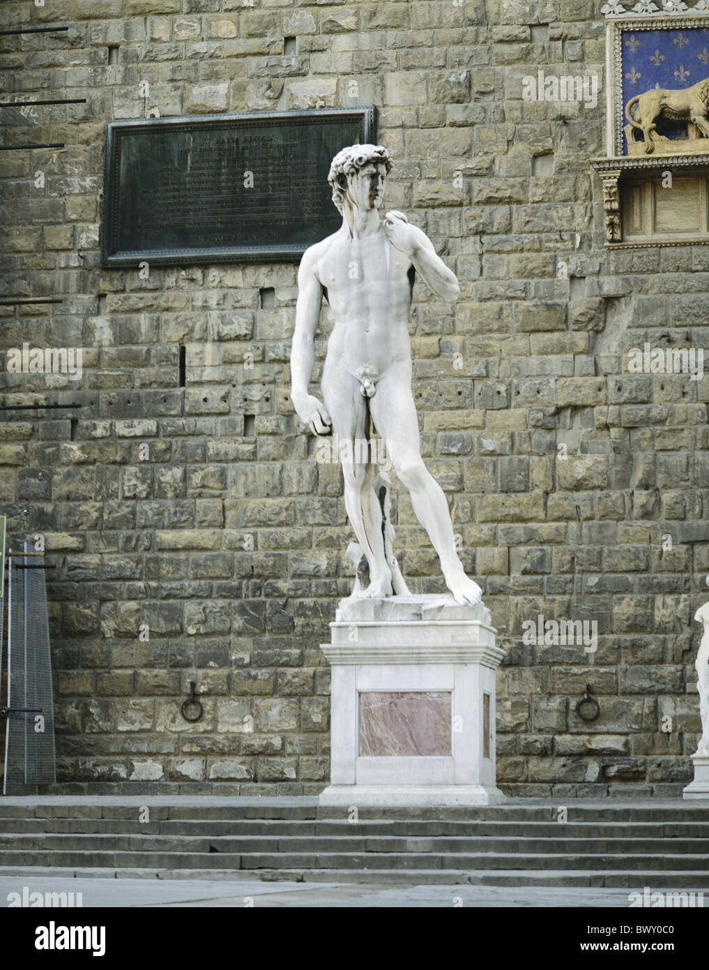 David statue Florence Italy Europe wall Piazza Signoria Stock Photo - Alamy