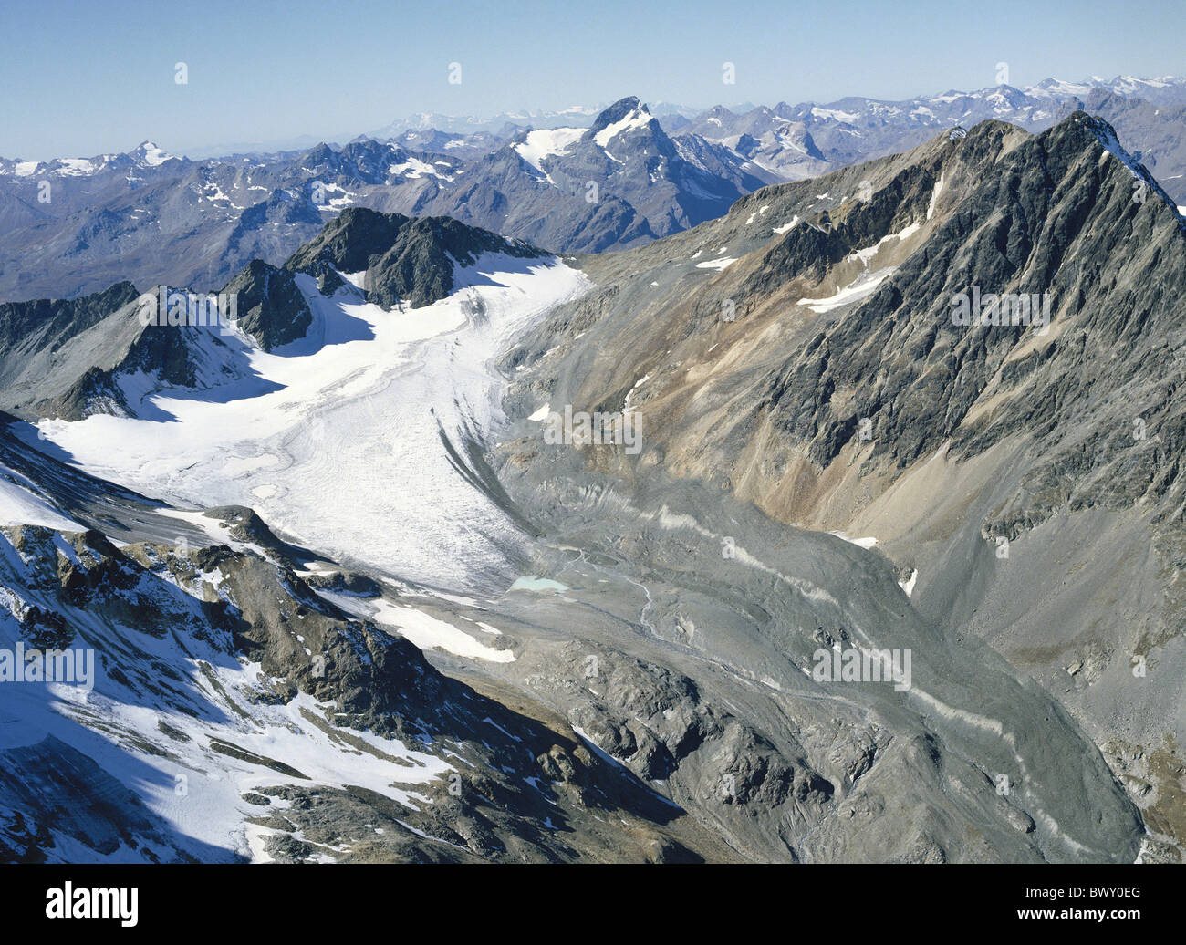 Switzerland Europe Graubunden Grisons Alps mountains scenery aerial ...