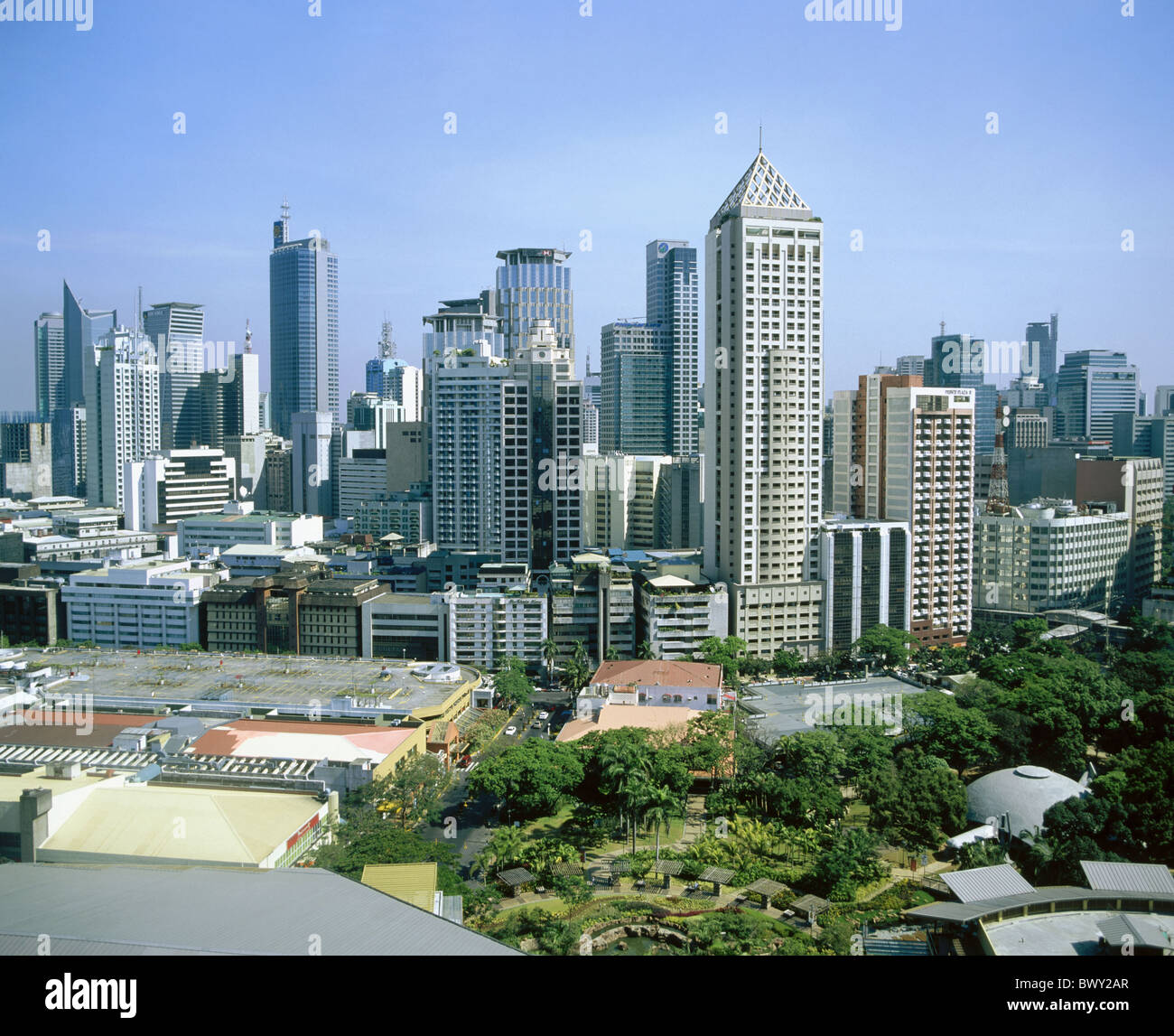 Greenbelt Square Makati District Manila park Philippines Asia skyline ...