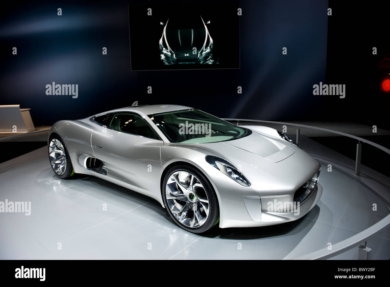 Jaguar C-X75 concept debut at the 2010 LA Auto Show in the Los Angeles ...