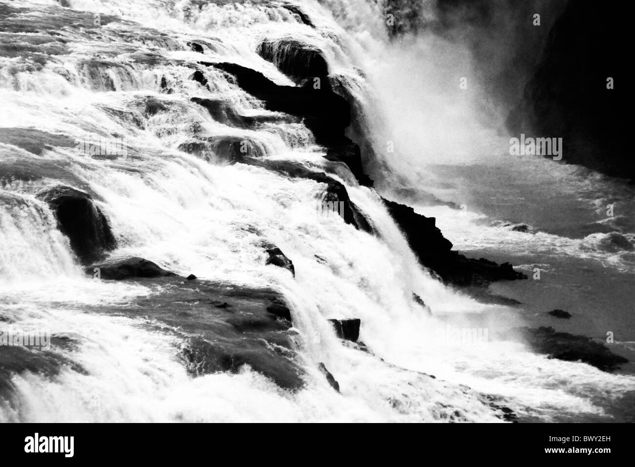 Iceland Gullfoss Close Up Of A Heavy Waterfall Stock Photo - Alamy