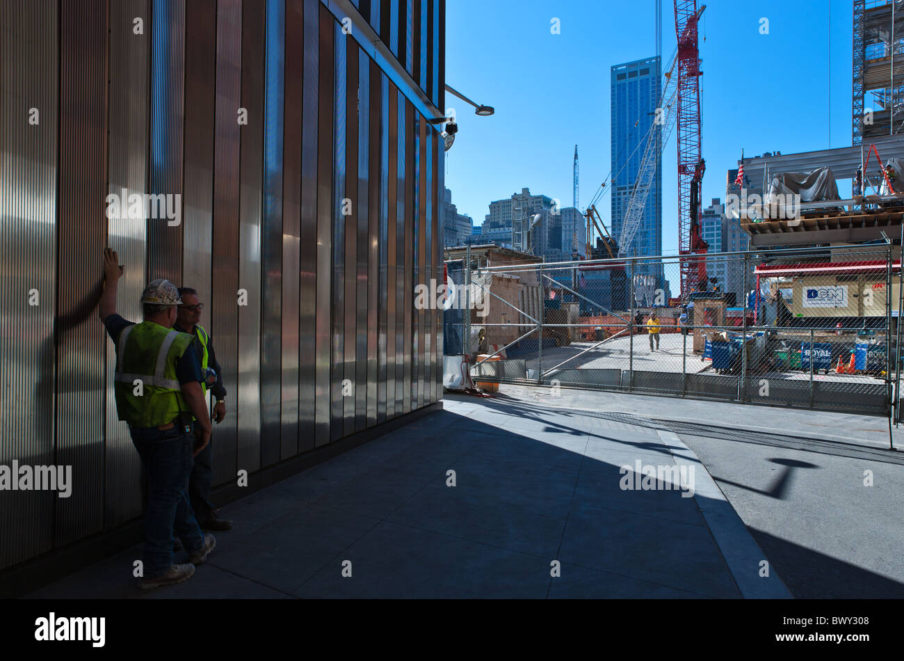 U.S.A., New York, Manhattan, works in progress in Ground Zero Stock ...