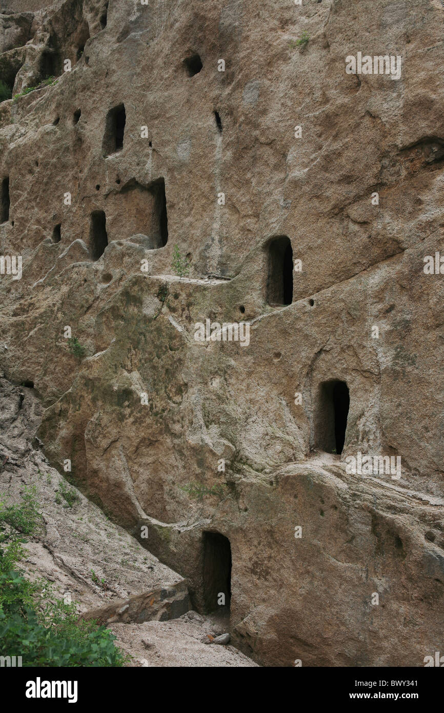 Gu Ya Ju Ancient Caves on the cliff, Yanqing, Beijing, China Stock ...