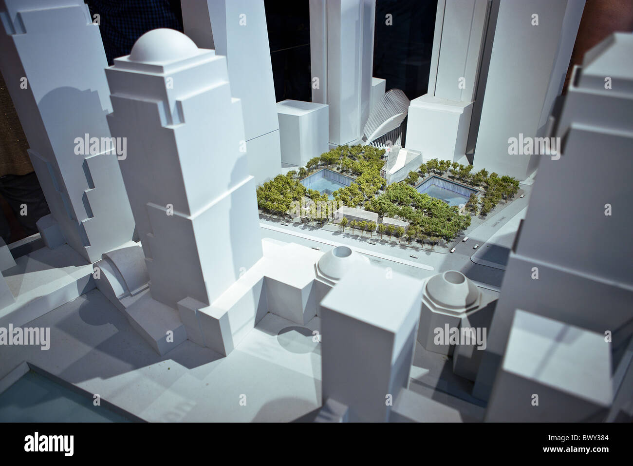 U.S.A., New York, Manhattan, Ground Zero, the model of the last project ...