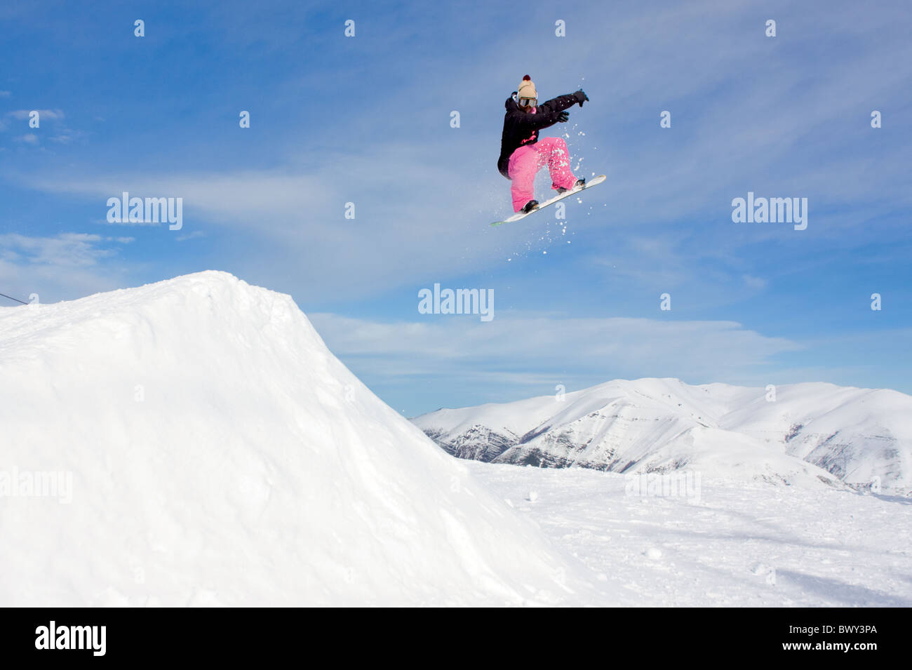 Nitro diving competition, held at the station Pajares, Spain, Asturias ...