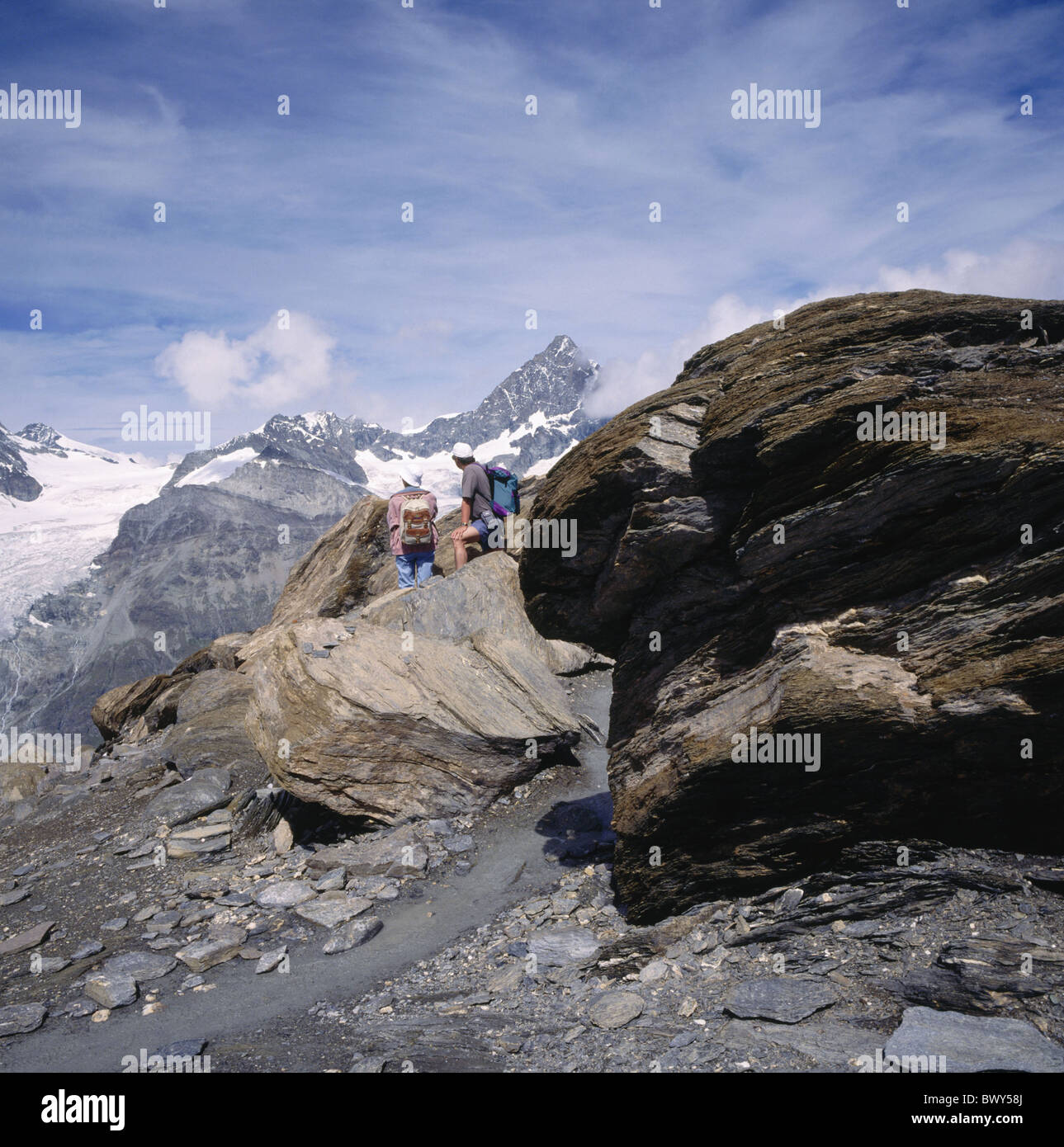 mountain wandering Gabelhorn Hornli hut Matterhorn landmark mountain ...