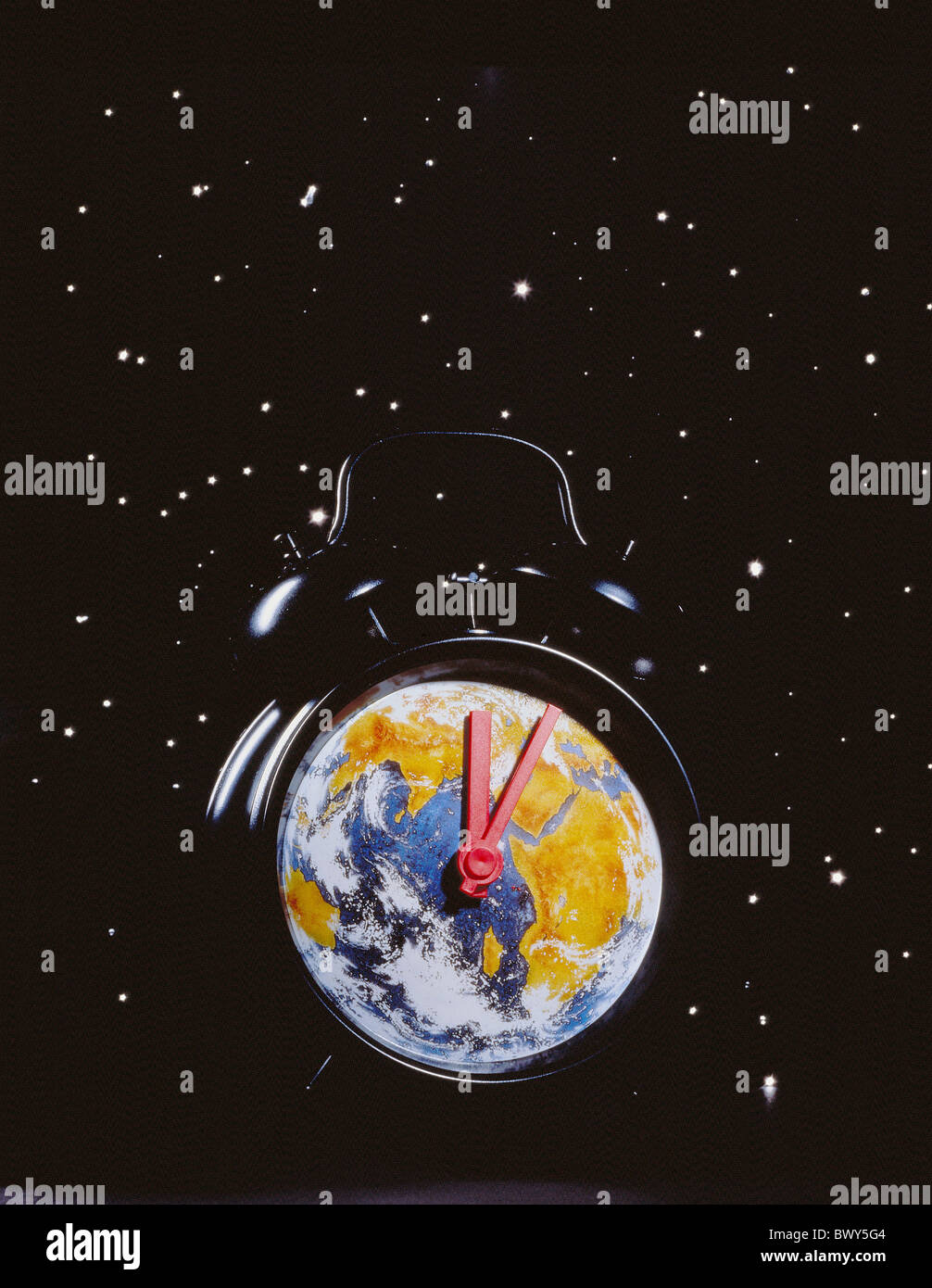 environment protection symbol white alarm clock clock watch map of ...