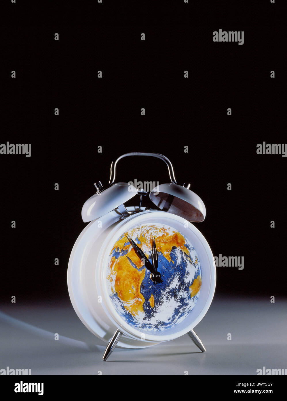 environment protection symbol white alarm clock clock watch climate map ...