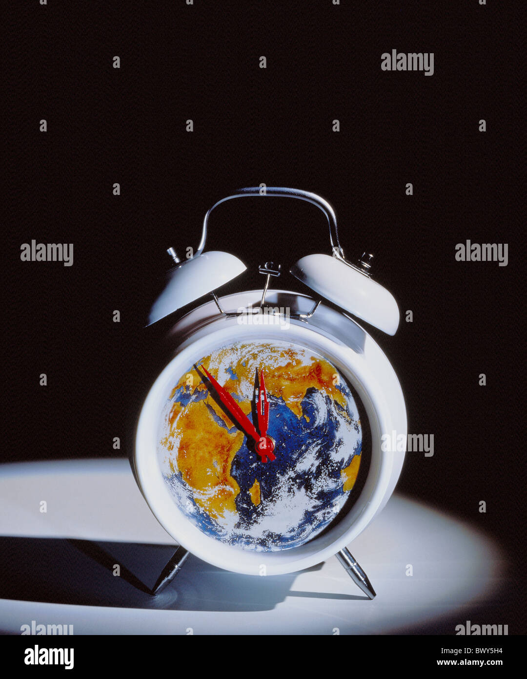 environment protection symbol white alarm clock clock watch climate map ...