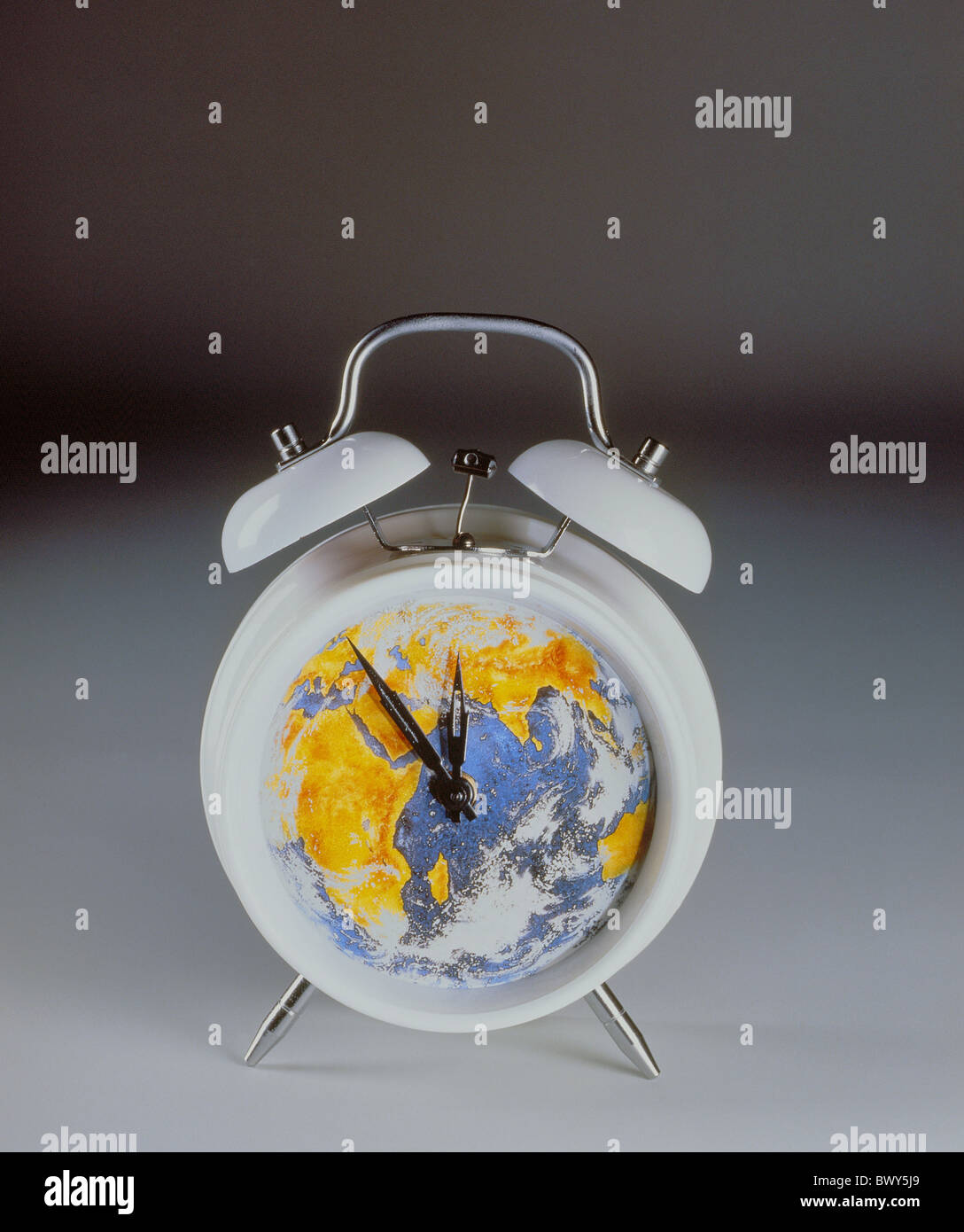 environment protection symbol white alarm clock clock watch climate map ...