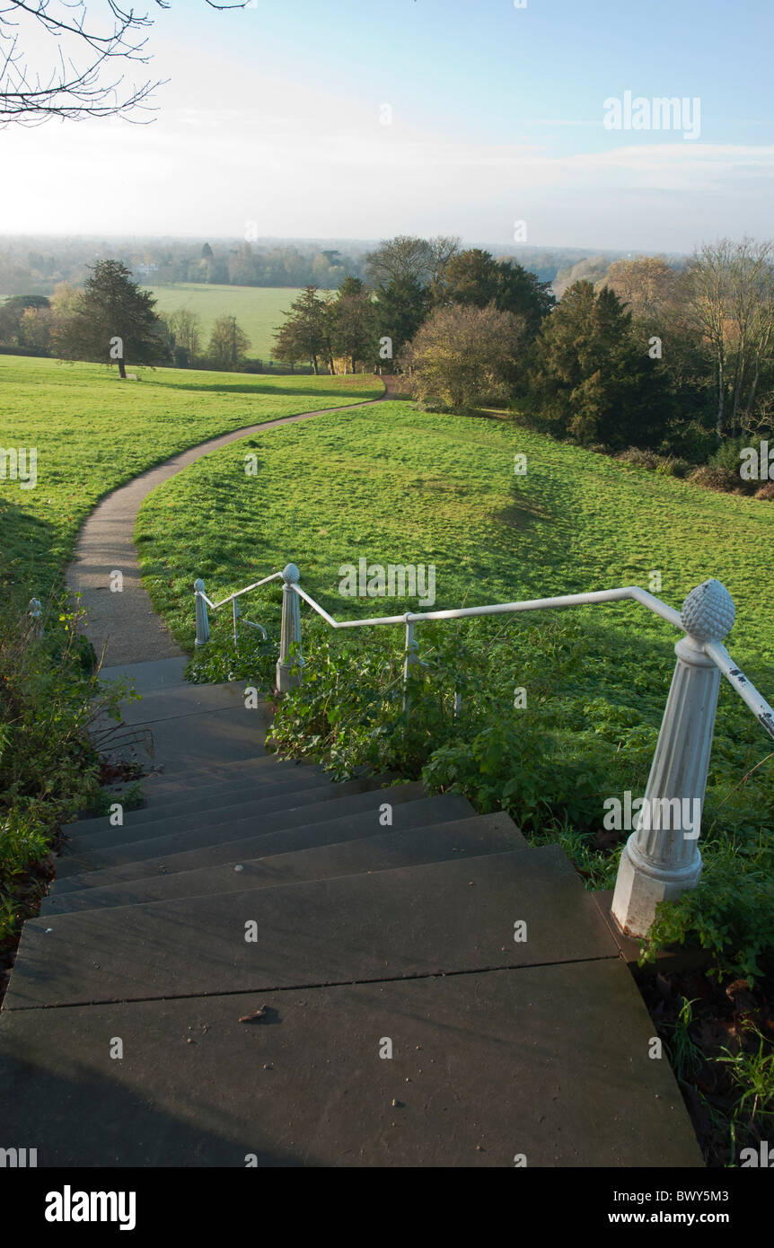 Steps leading down to park from Richmond Hill Stock Photo - Alamy