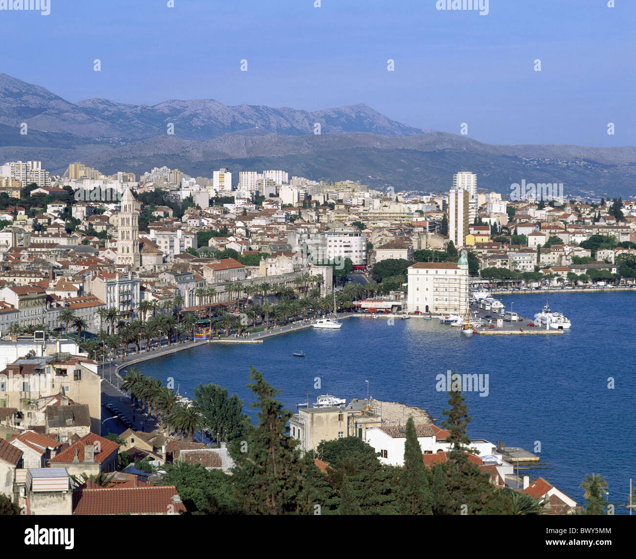 Dalmatia Croatia coast Split overview Stock Photo - Alamy