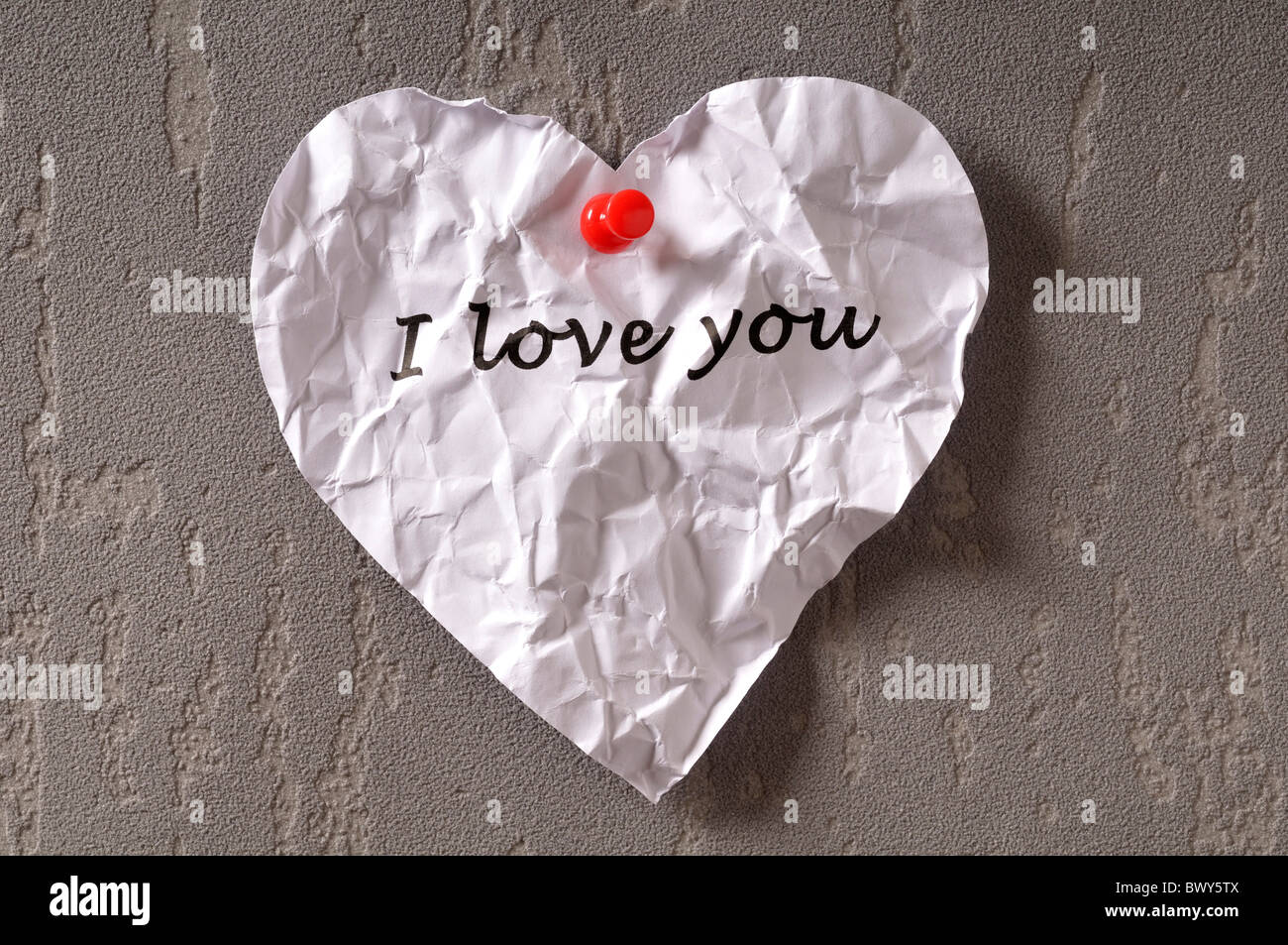 Crumpled Love Note Stock Photo - Alamy