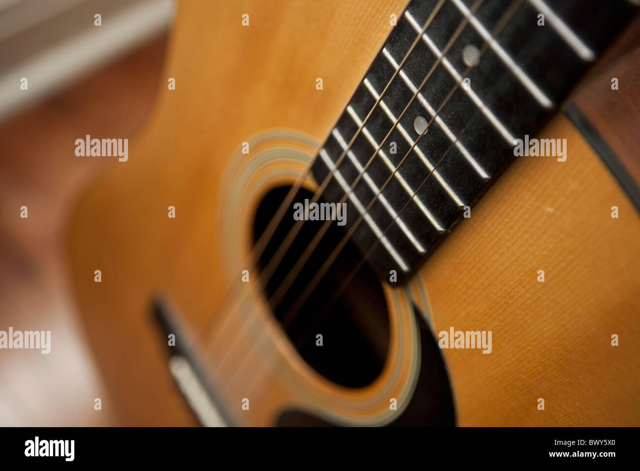 Close-up of Acoustic Guitar Stock Photo - Alamy