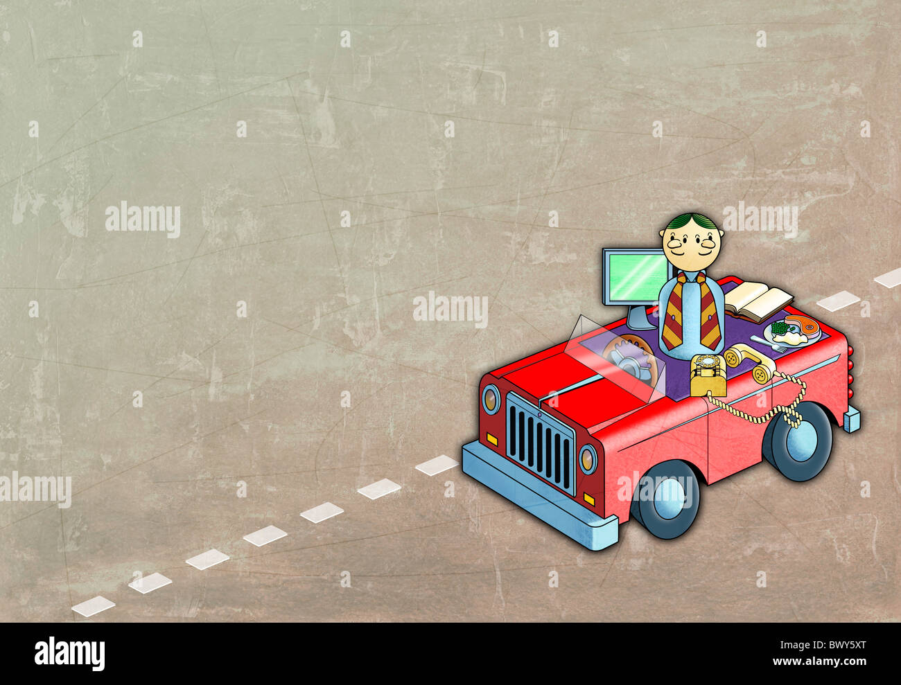 Multitasking car illustration hi-res stock photography and images - Alamy