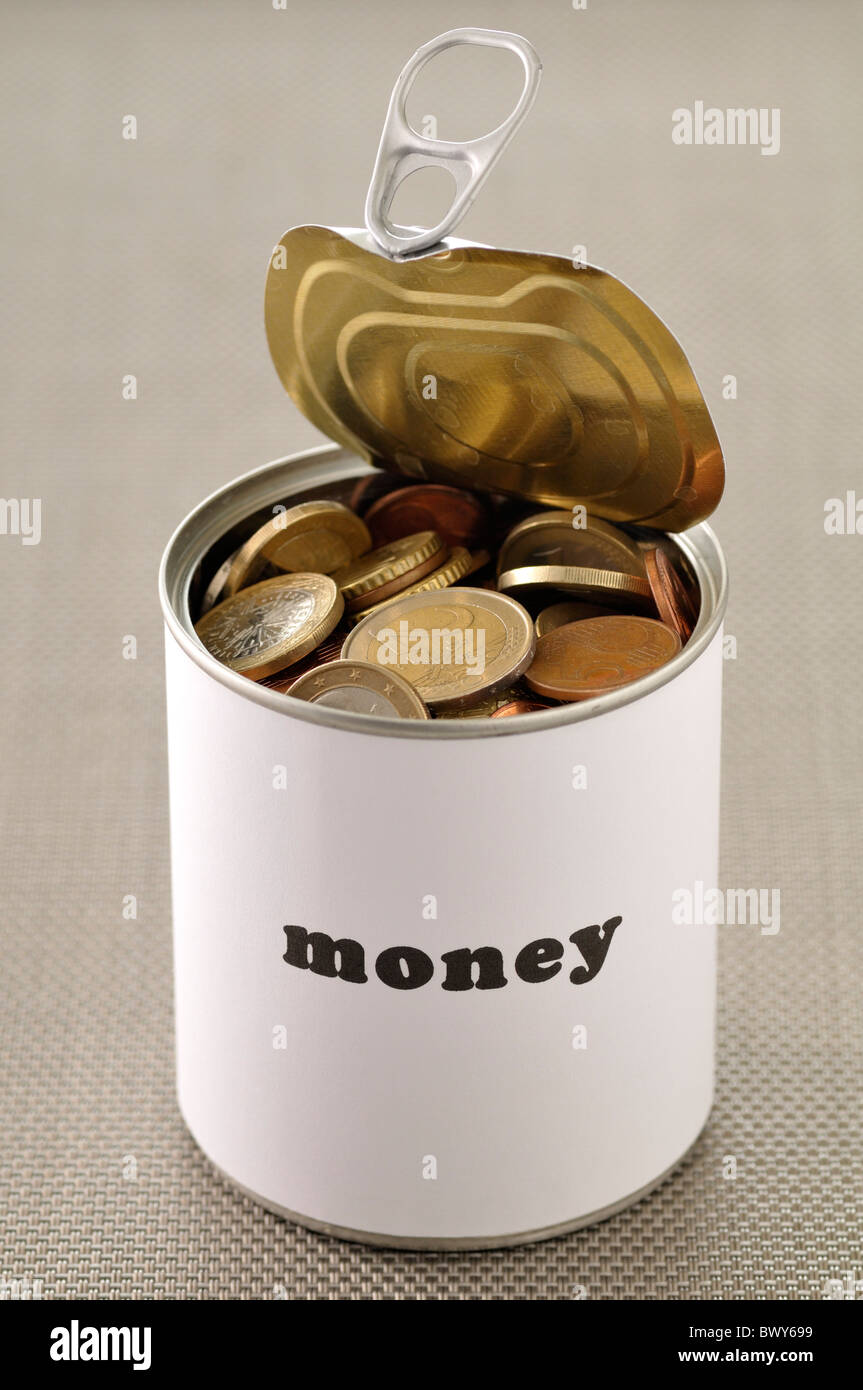 Can of Money Stock Photo - Alamy