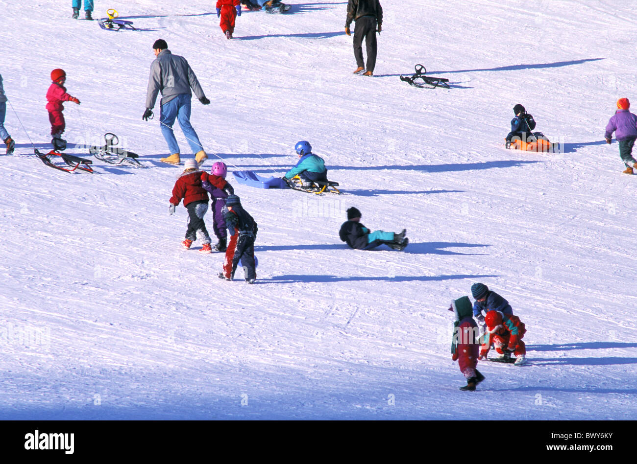 bobsleigh children family fun Haga park Hagaparken joke sled sledge ...