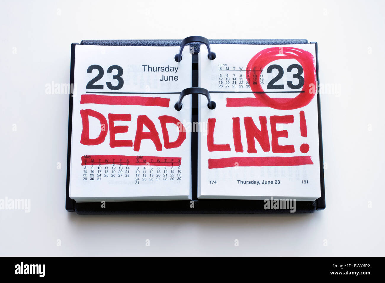 Calendar with Deadline Stock Photo - Alamy