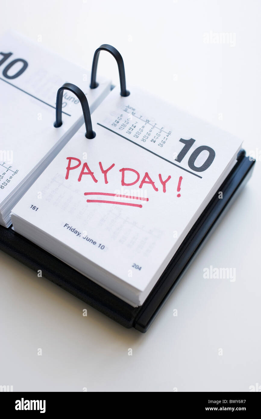 Calendar Showing Payday Stock Photo - Alamy